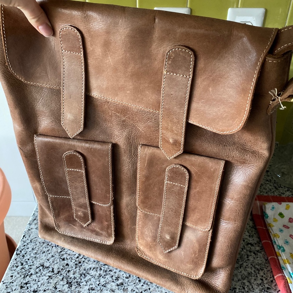 Ethiopian Leather Messenger Bag - Gem